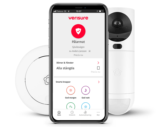 Hemlarm i mobilen - App till iPhone och Android | Verisure
